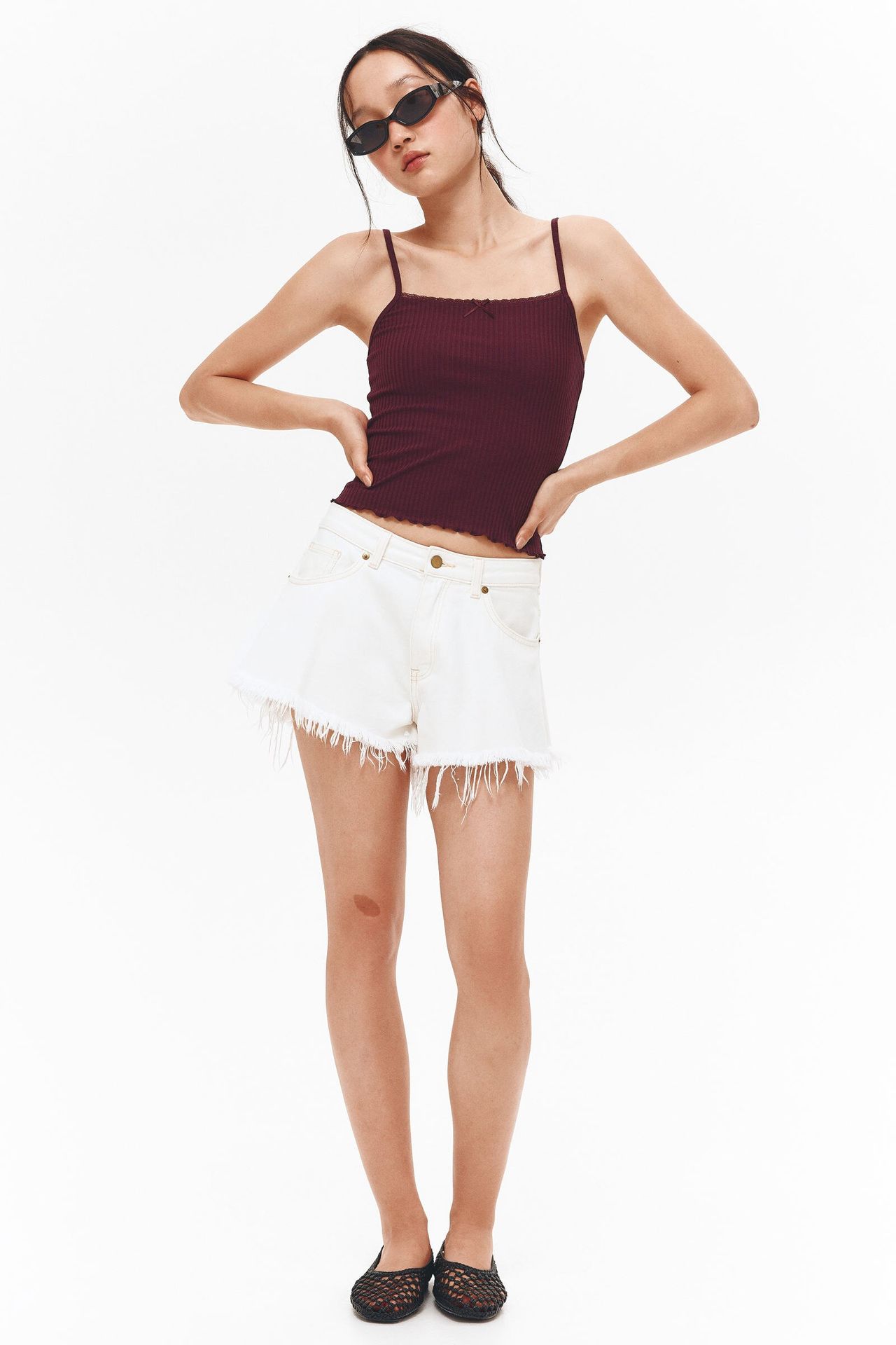 Top de tiras con ribete de encaje | H&M CO